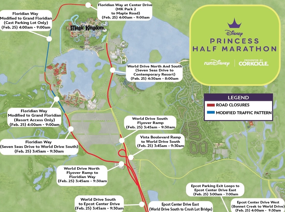 Road closures this weekend due to 2024 Princess Half Marathon - Disney ...